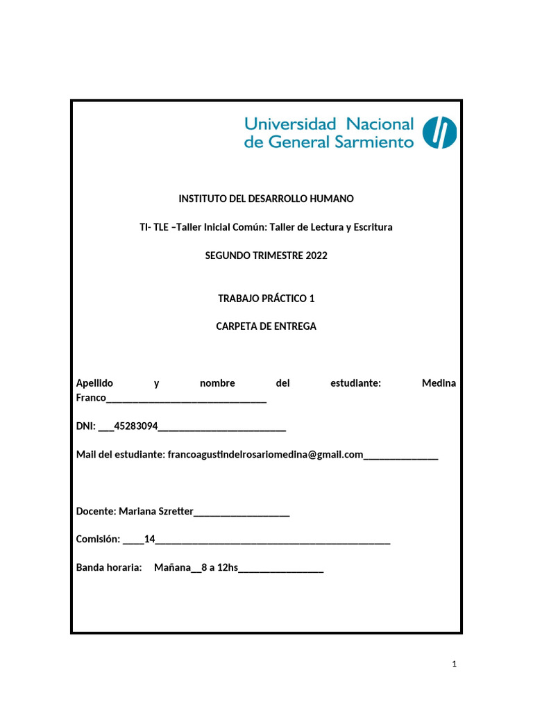 C14 Medina Franco Tp1 | PDF | Educación sexual | Sicología