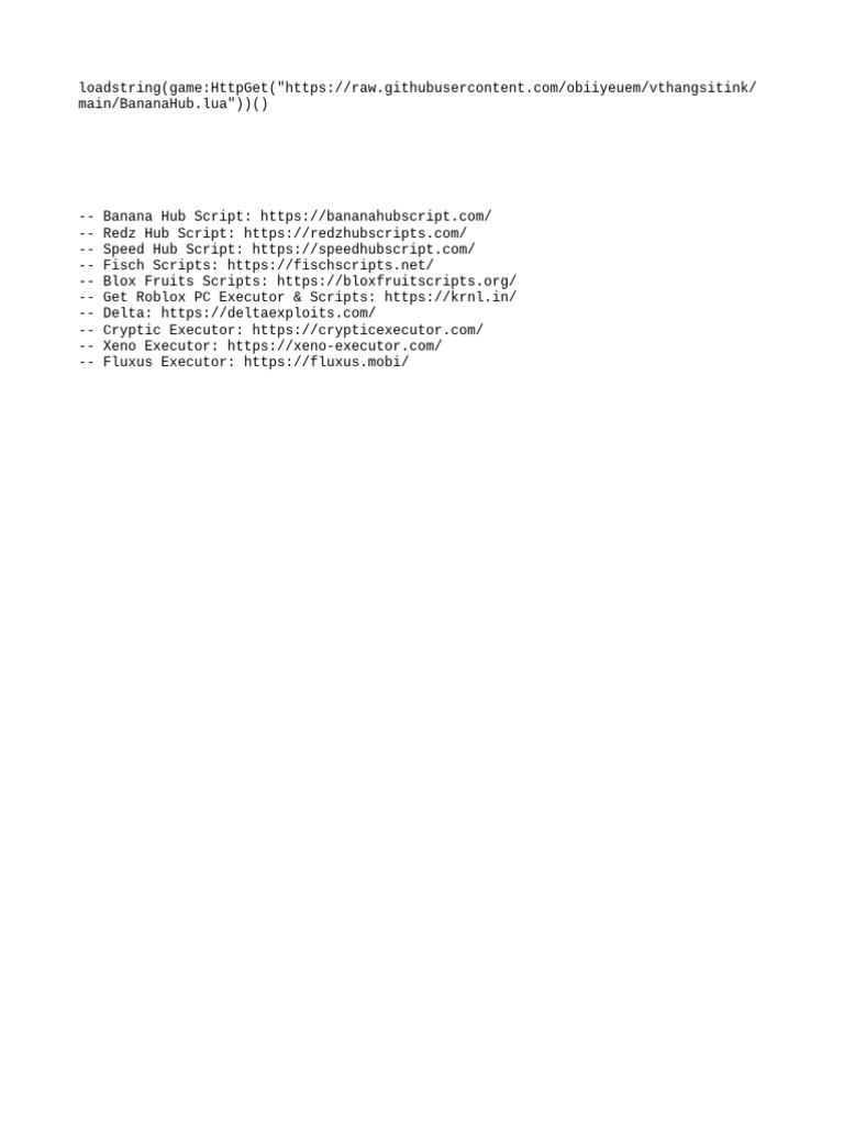 Banana Cub Hub Script | PDF