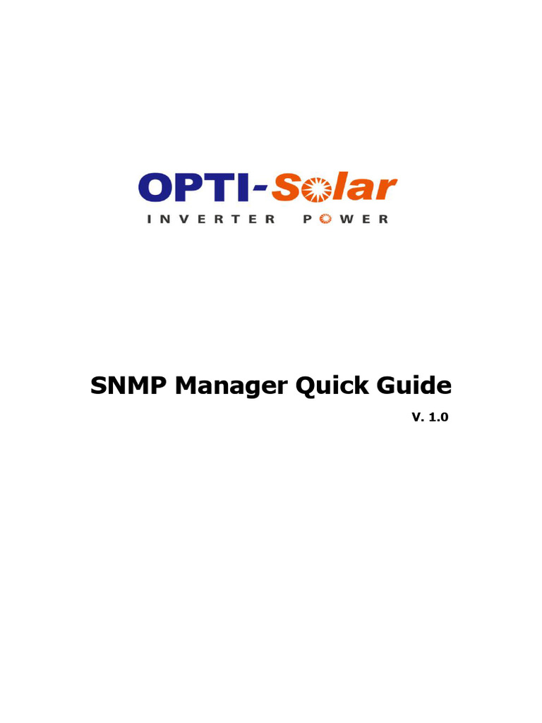 OPTI Solar SNMP Guide | PDF | Ip Address | Computer Network