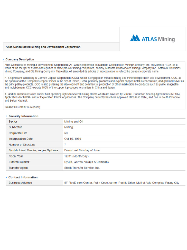 Atlas Mining 2023 Financial Audit Report | PDF | Audit | Auditor's Report