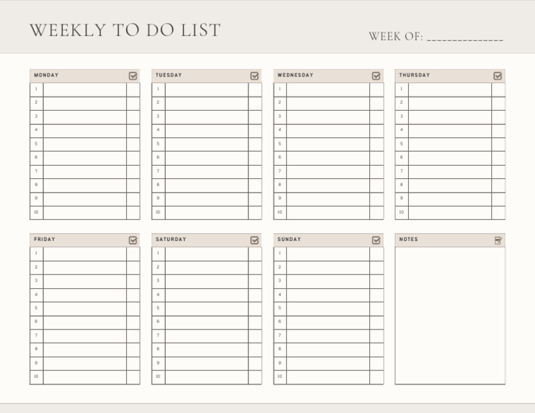 Weekly To Do List Landscape Planner PDF | PDF