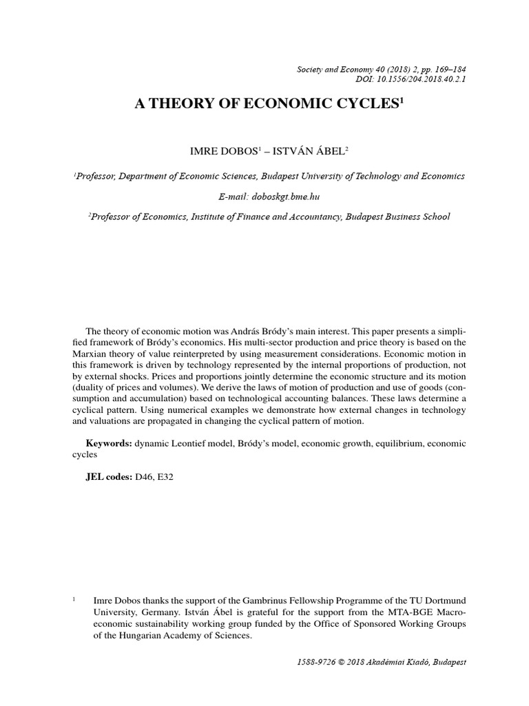 A Theory of Economic Cycles | PDF | Eigenvalues And Eigenvectors ...