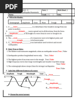 Labeling Parts of a Wave Worksheet | PDF