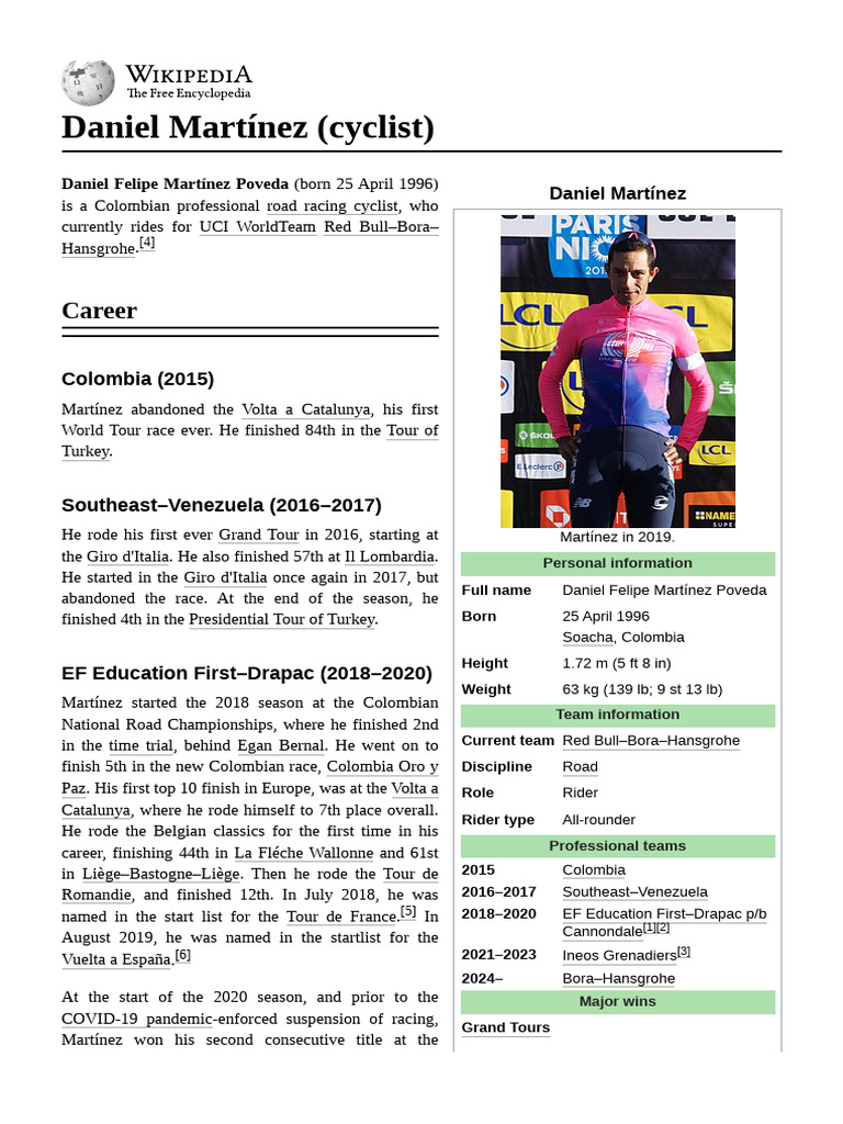 Daniel_Martínez_(cyclist) | PDF | Uci World Tour Races | Tour De France