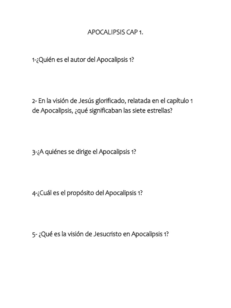 Apocalipsis Cap 1 Y 2 Pdf