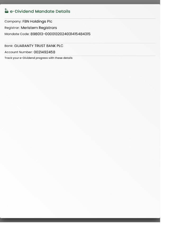 E-Dividend Mandate Form | PDF