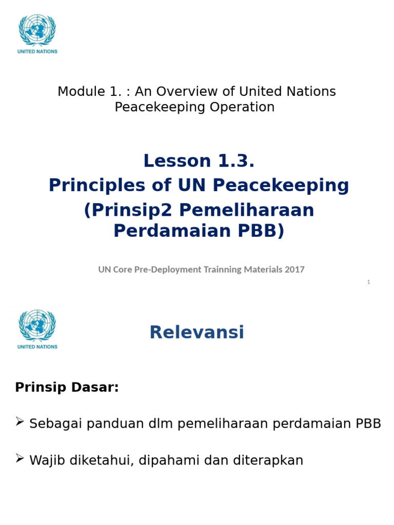 2. Principles of UN Peacekeeping | PDF
