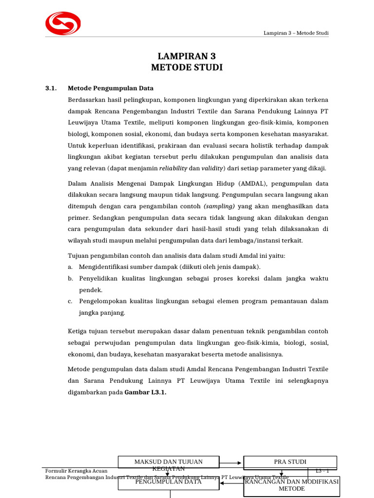 Lampiran 3 Metode Studi, Leuwitex, Rev 8, 040225 | PDF