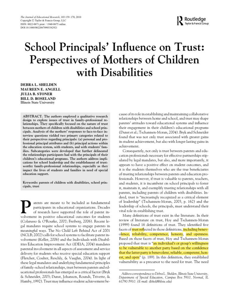 Qualitative Example-School-Principals-Influence-On-Trust | PDF ...