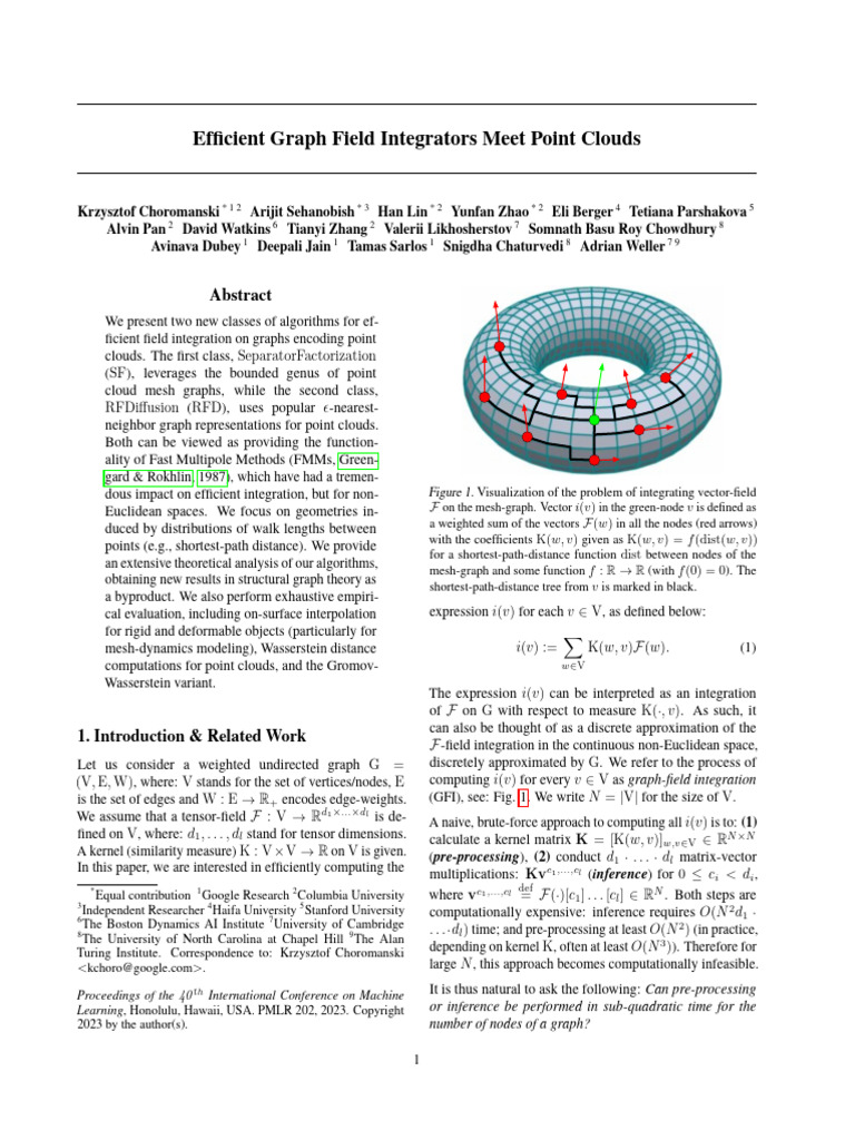 Efficient Graph Field Integrators Meet Point Clouds | PDF | Mathematical Analysis | Mathematical ...