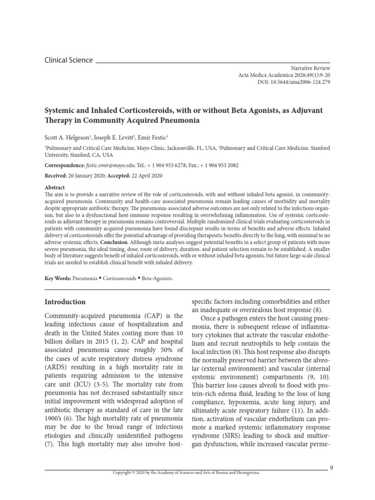 Systemic and Inhaled Corticosteroids, With or Without Beta Agonists, As ...