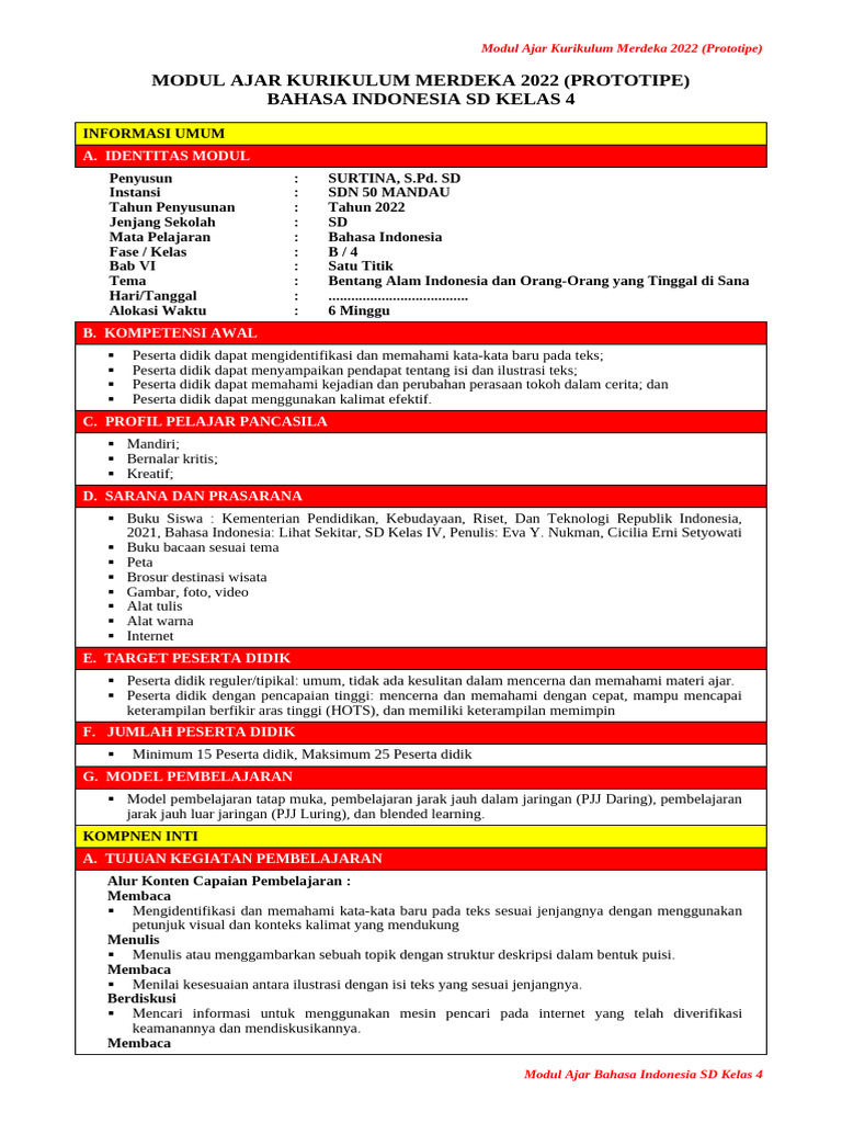 BAB 6 - MA B Indo Kls 4 | PDF