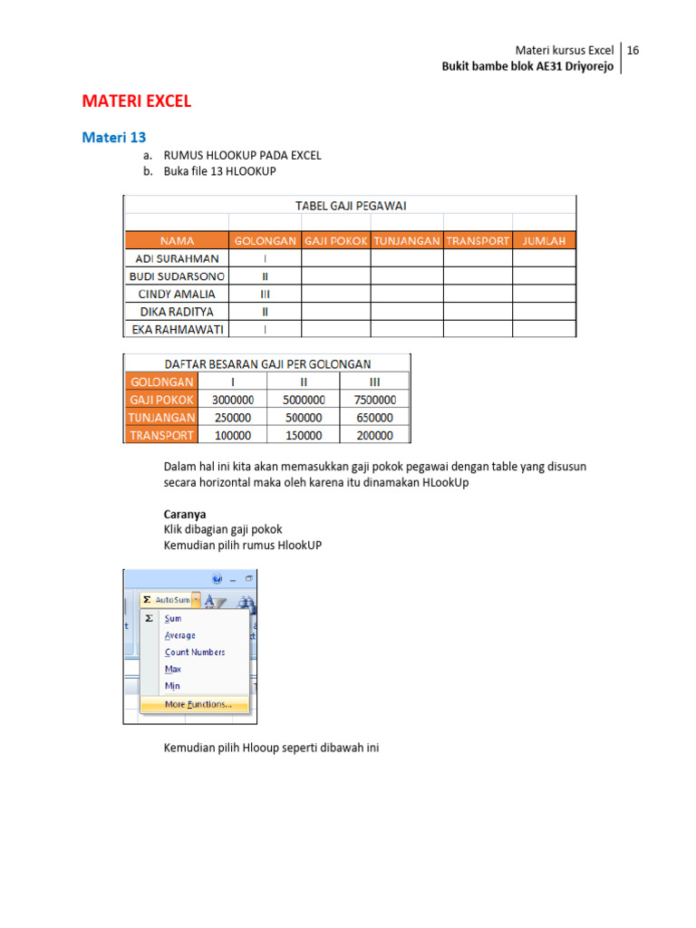Materi Excel 2 | PDF