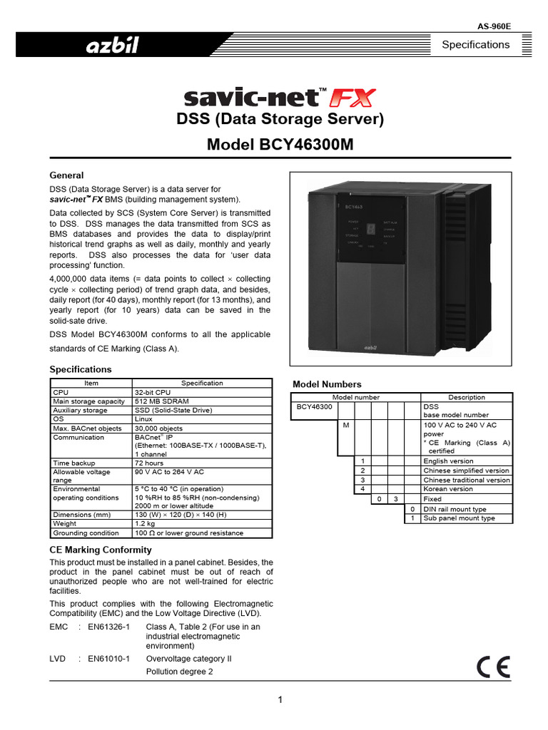DSS (Data Storage Server) Model BCY46300M: General | PDF | Programmable Logic Controller ...