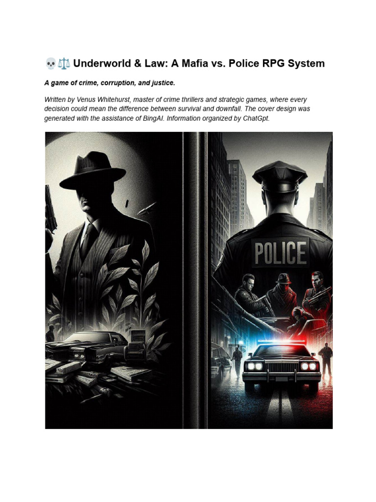 ? Underworld & Law - A Mafia vs. Police RPG System | PDF | Swat | Detective