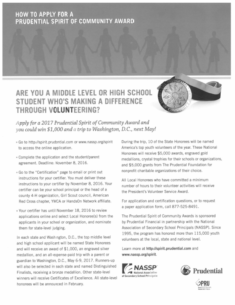 Prudential Spitit of Community Award 11-08-16 | PDF