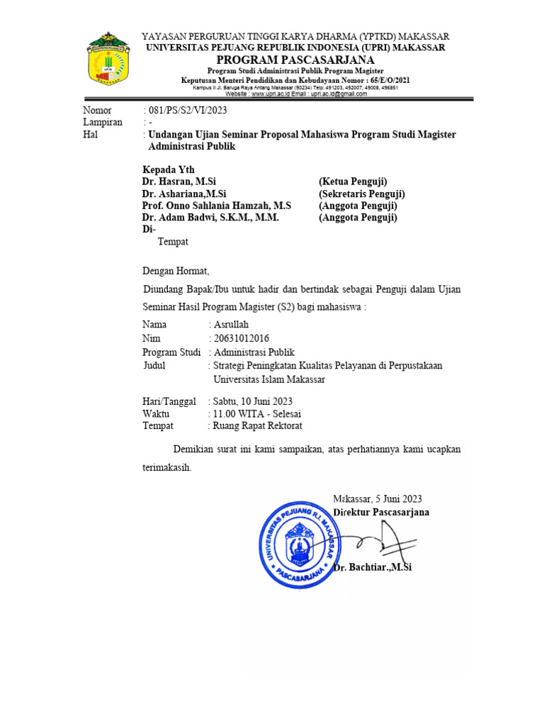 081-Undangan Proposal (Asrullah) | PDF