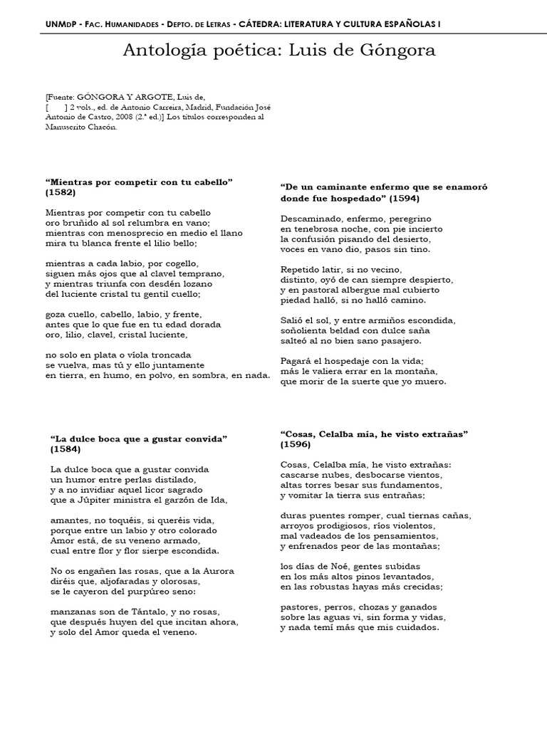Gongora Corpus Poético | PDF