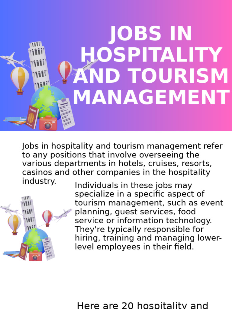 Careers in Hospitality & Tourism Jobs | PDF | Hotel | Foodservice