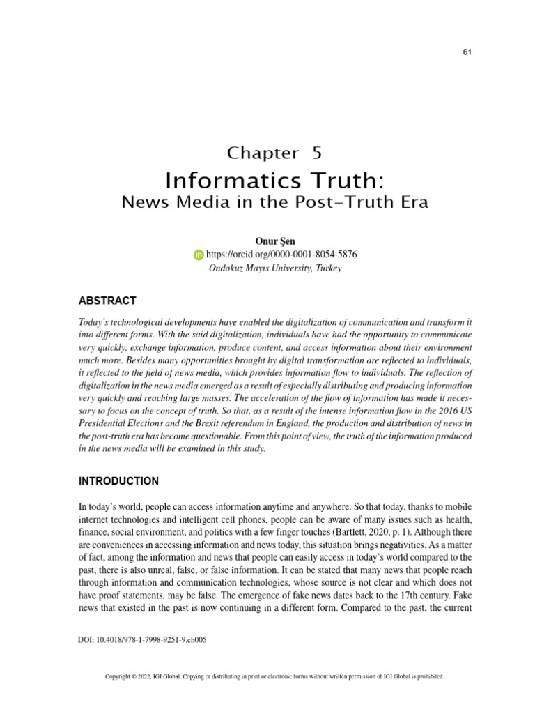 Informatics Truth News Media in The Post | PDF | News | Information