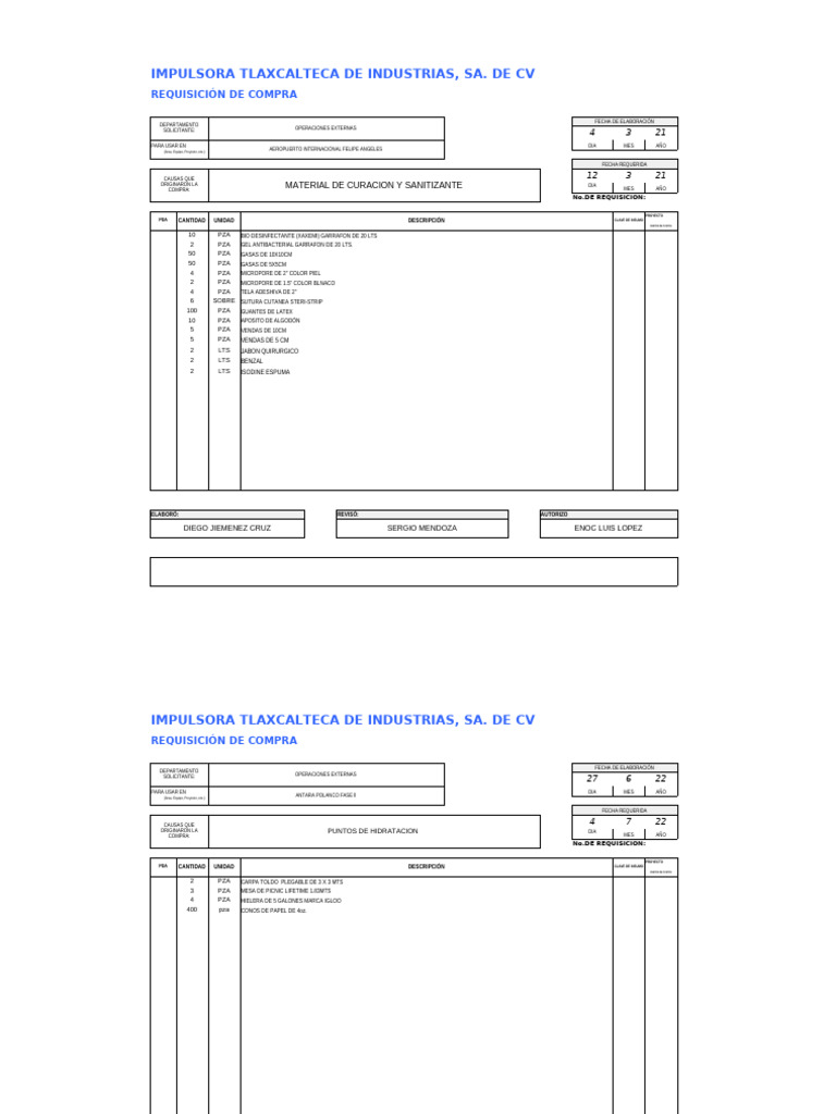 FORMATO REQUISICION | PDF