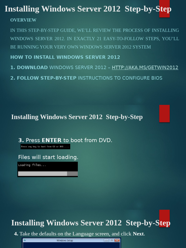 Installing Windows Server 2012 Step-By-Step | PDF | Booting | System Software