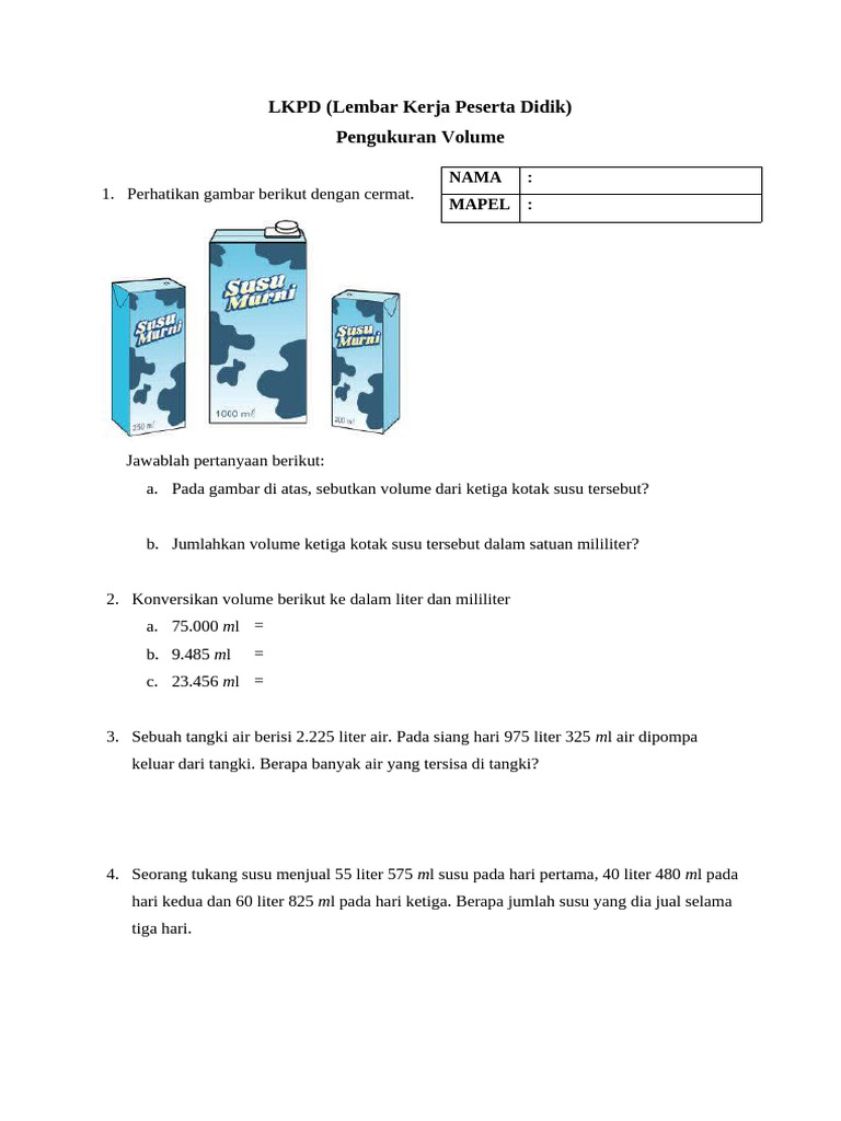 MTK-PENGUKURAN VOLUME | PDF