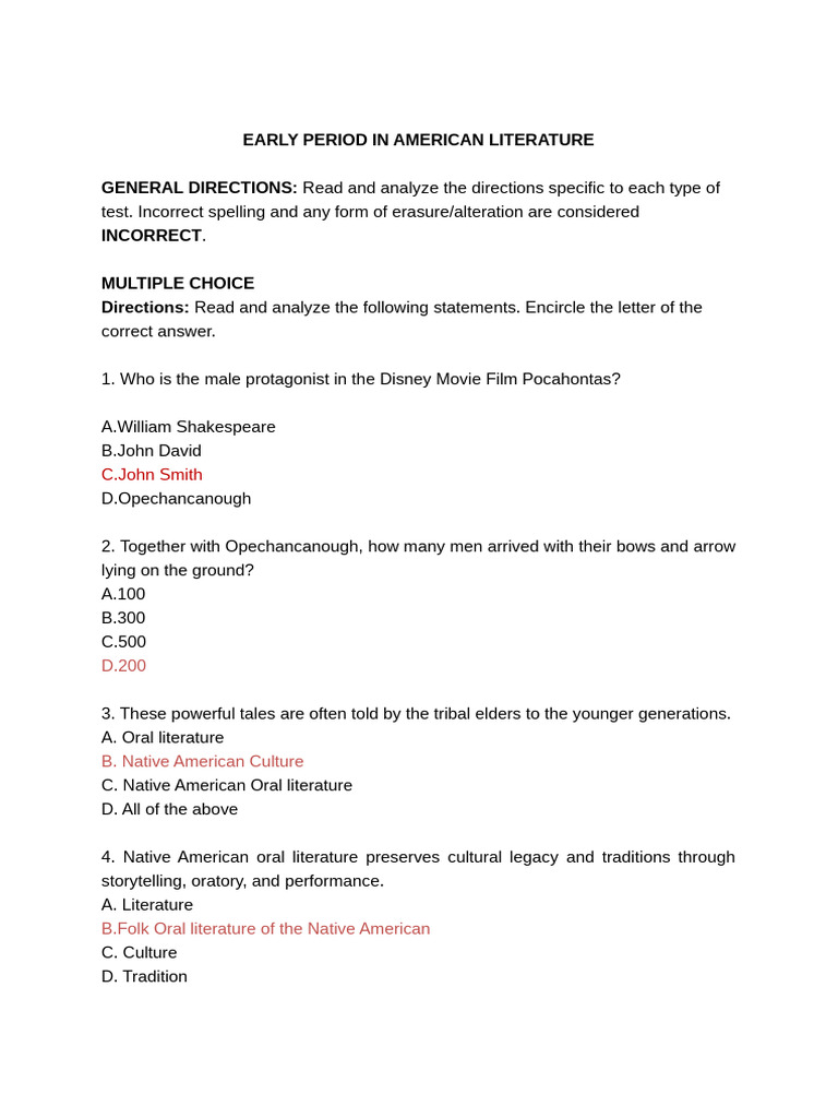 Overview of Early American Literature | PDF | Founding Fathers Of The ...