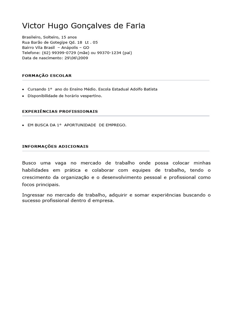 CV Victor Hugo | PDF