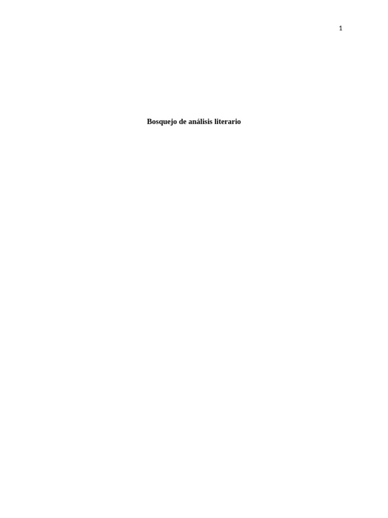 Bosquejo Analisis Literario | PDF