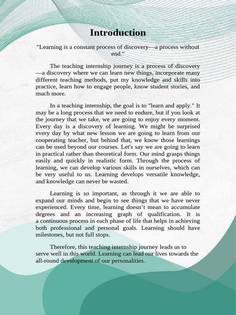 Introduction and Acknowledgement | PDF | Learning | Knowledge