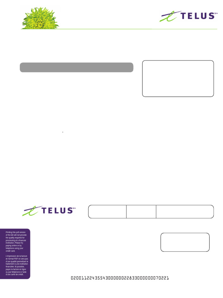 TELUS Mobility Bill Summary January 2025 | PDF | Payments | Services ...