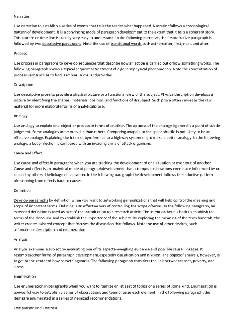 Methods of Paragraph Development | PDF