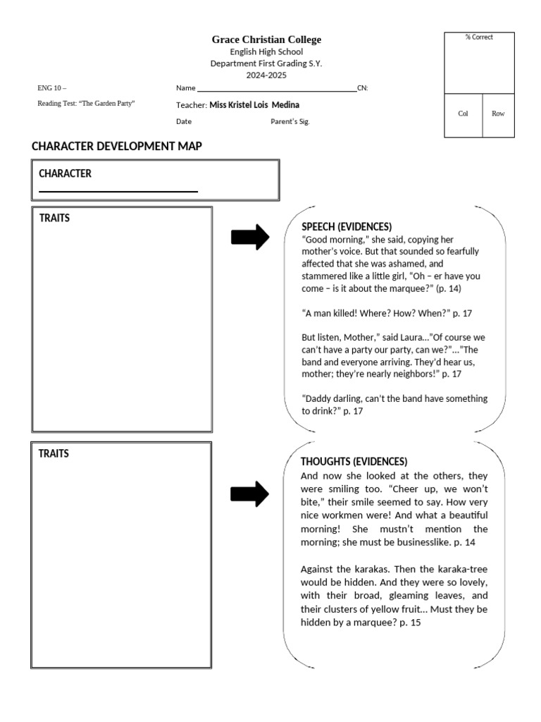 The+Garden Party+Character+Development+Map | PDF