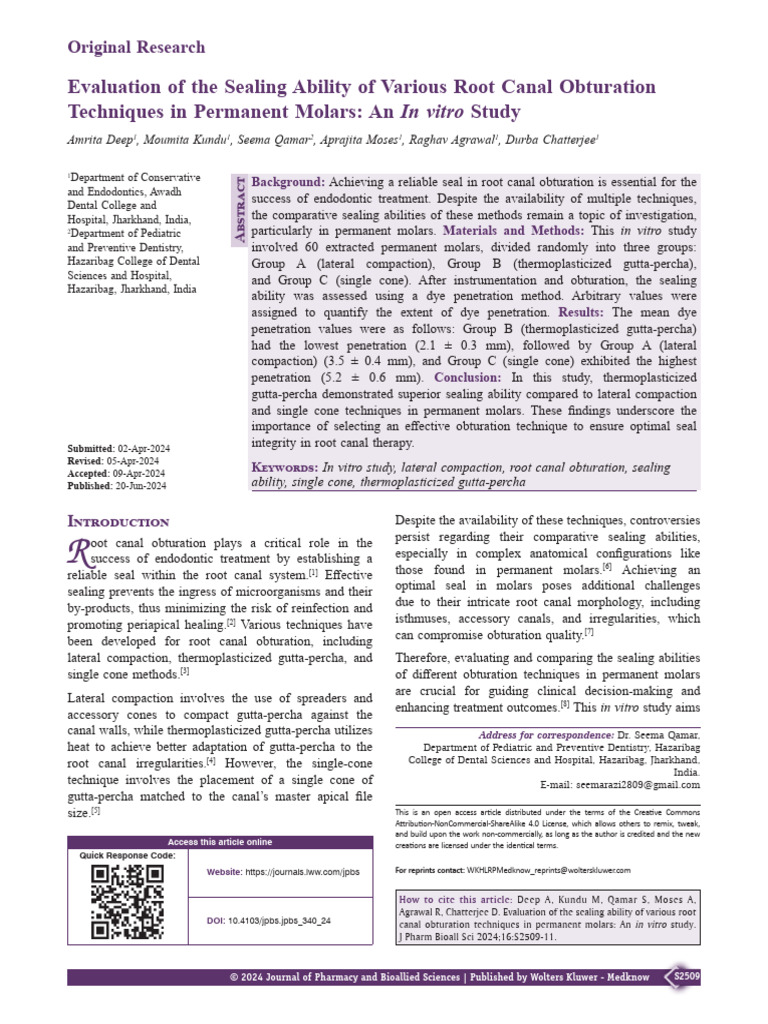 Lateral Vs Cono Unico Vs Condensación Vertical | PDF | Medical ...