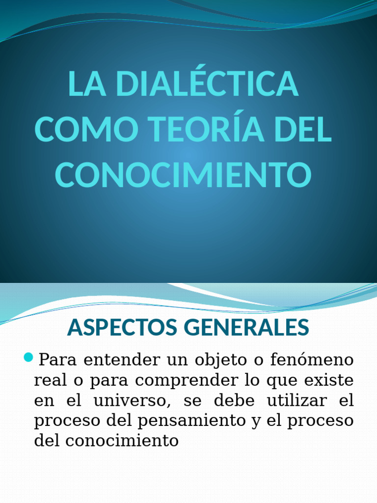 DIALECTICA | PDF | Dialéctico | Metafísica