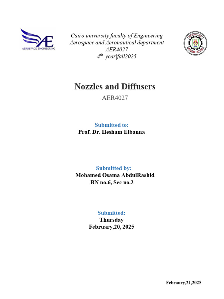 Nozzles and Diffusers | PDF