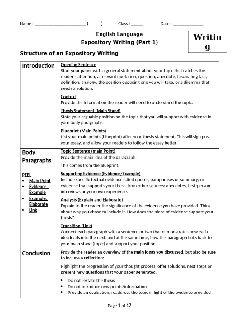 MAIN Expository Writing Notes | PDF | Essays