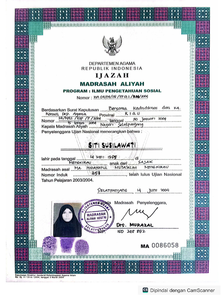 ijazah MA sos | PDF