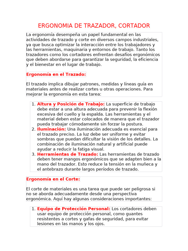 ERGONOMIA DE TRAZADOR Alexis Cano | PDF