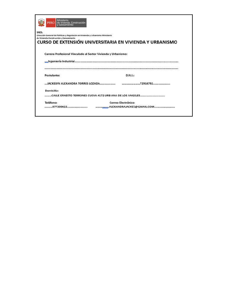 Formato de Postulacion | PDF