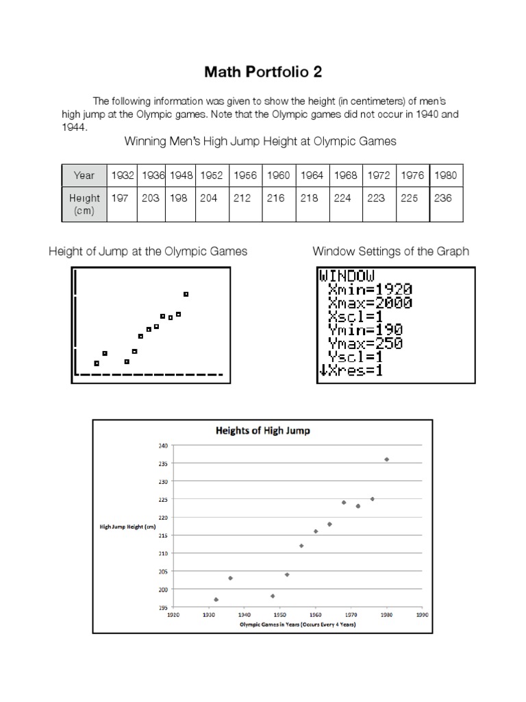 Men's Olympic High Jump Data Analysis | PDF | Correlation And ...