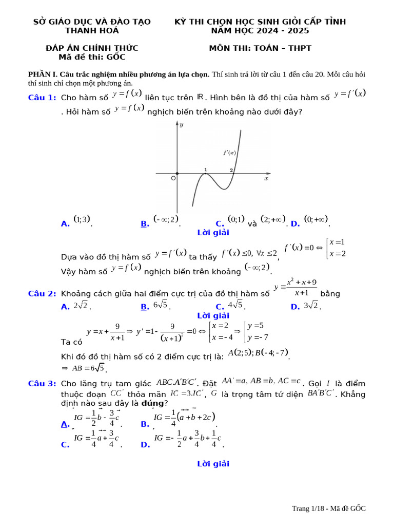 De Chon Hoc Sinh Gioi Tinh Toan THPT Nam 2024 2025 So GDDT Thanh Hoa | PDF