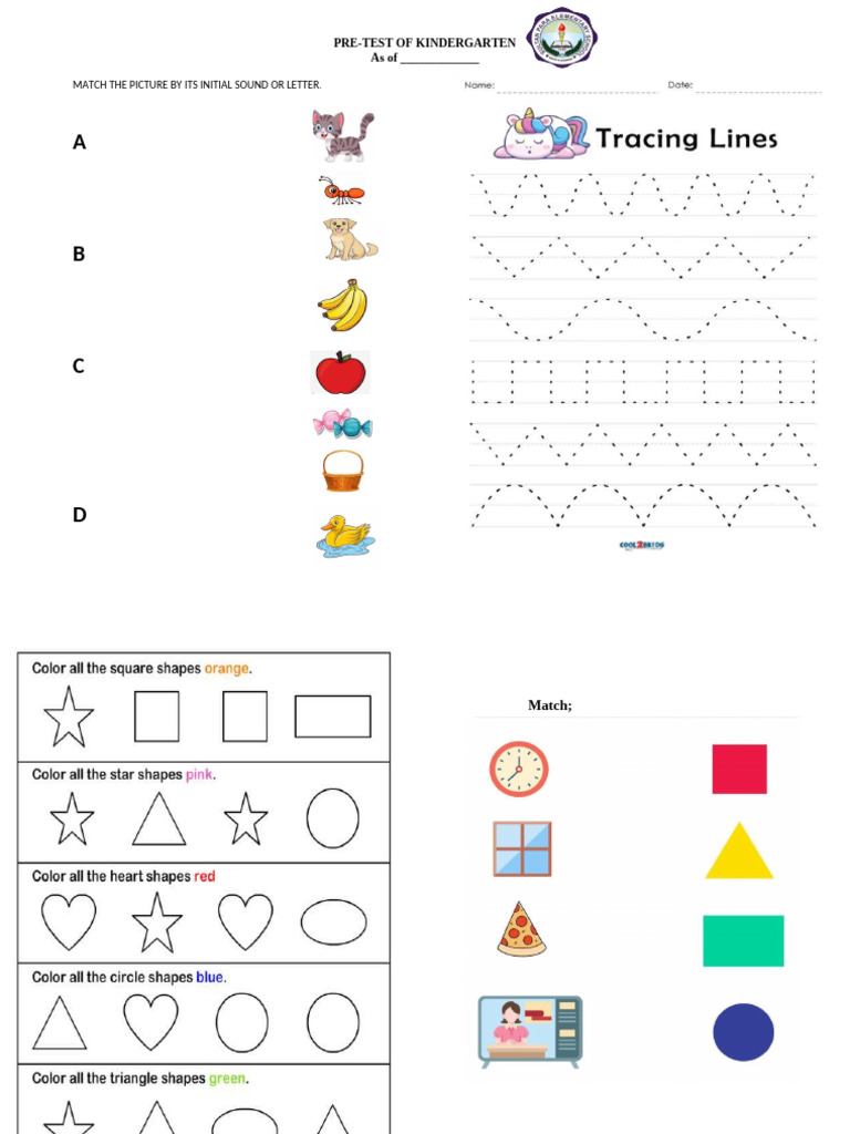 pretest of kinder | PDF