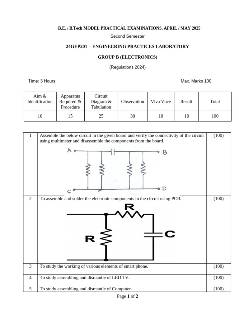 GE3271 - Electronics - SET - 1 | PDF