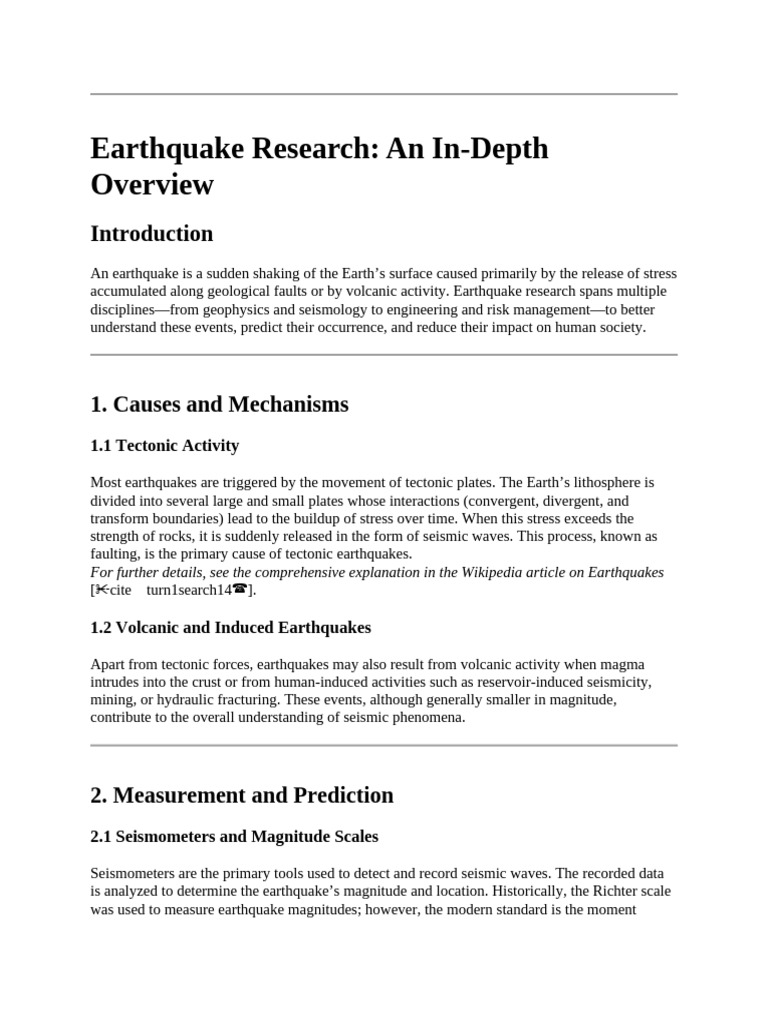 Research About Earthquake | PDF | Earthquakes | Seismology