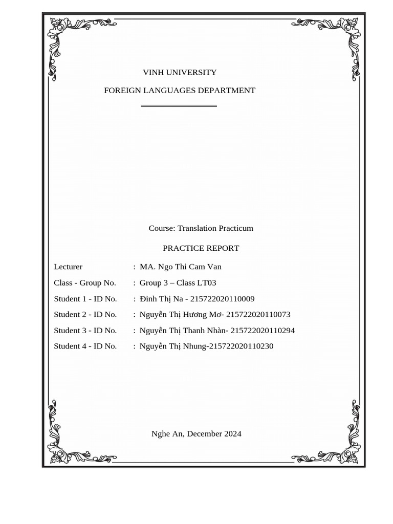 Practice Report - Cover Page | PDF | Software | Translations