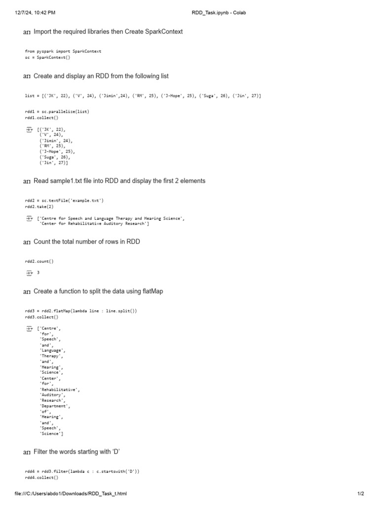 RDD Task1 | PDF