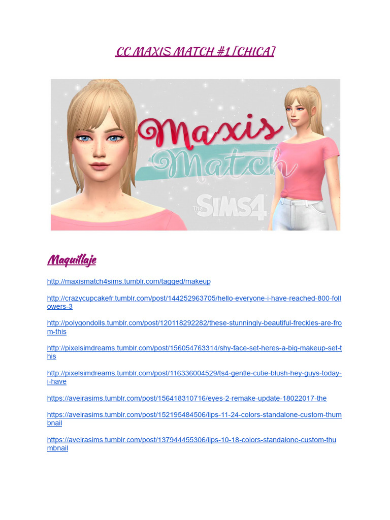CC MAXIS MATCH #1 -CHICA- | PDF