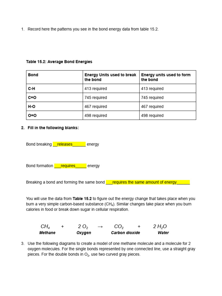 Methane Bond Energy Analysis | PDF | Chemical Bond | Methane